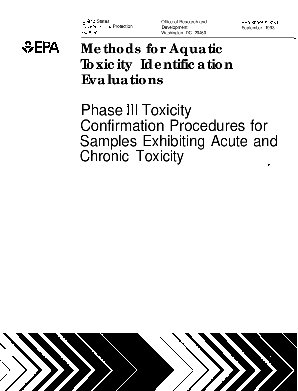 (PDF) Methods for Aquatic Toxicity Identification Evaluations Phase Ill ...