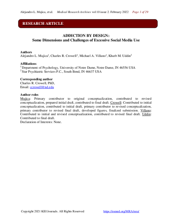 (PDF) ADDICTION BY DESIGN: Some Dimensions and Challenges of Excessive ...