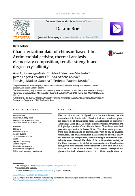 (PDF) Fabrication and characterization of chitosan/gelatin films loaded ...