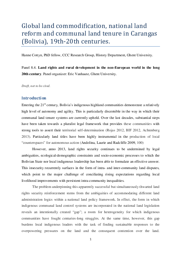 (PDF) Global land commodification , national land reform and communal ...