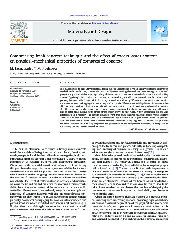 (PDF) Compressing fresh concrete technique and the effect of excess ...