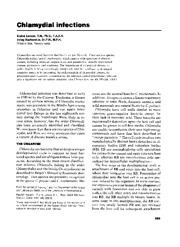 (PDF) Chlamydial infections