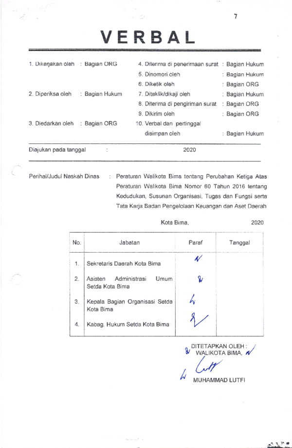 (PDF) Perwali No. 7 Tahun