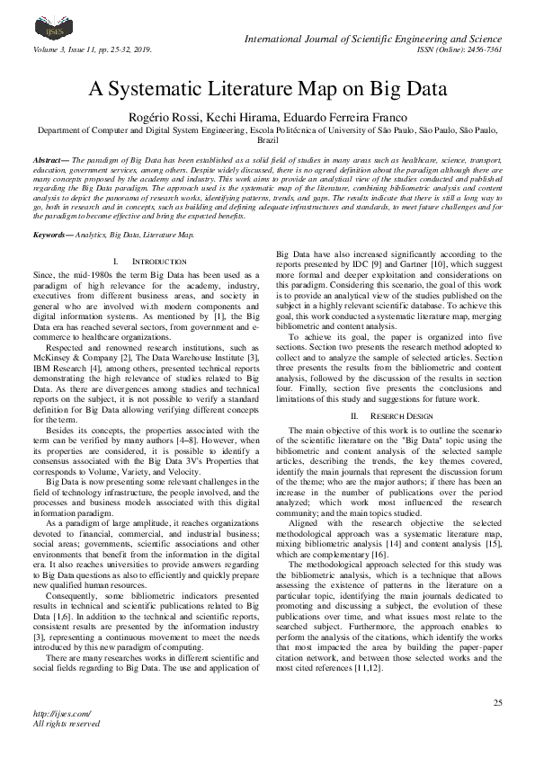 (PDF) A Systematic Literature Map on Big Data
