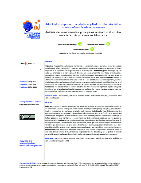(PDF) Principal component analysis applied to the statistical control ...