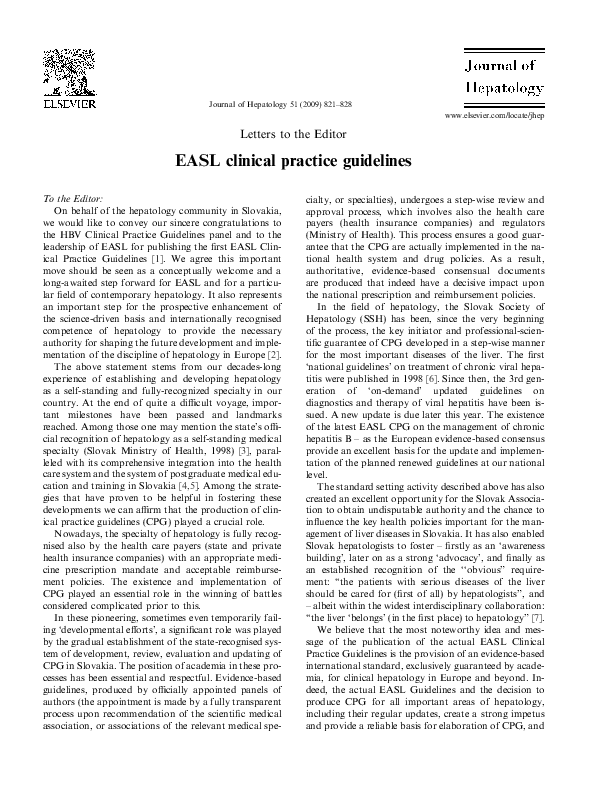 (PDF) EASL clinical practice guidelines