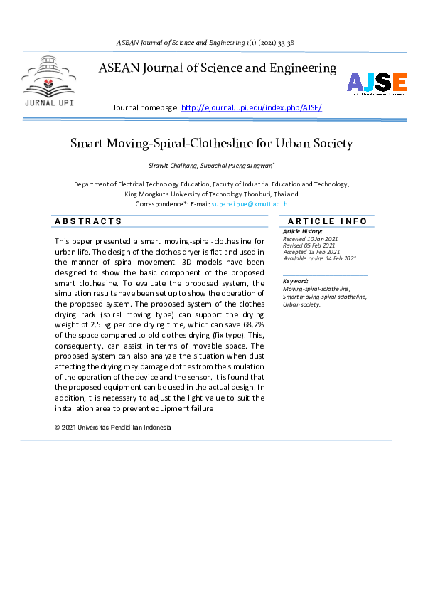(PDF) Smart Moving-Spiral-Clothesline for Urban Society