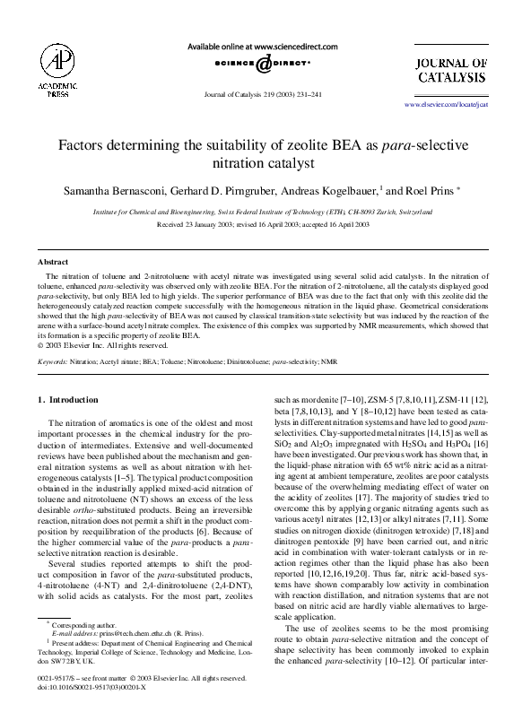 (PDF) Factors determining the suitability of zeolite BEA as para ...
