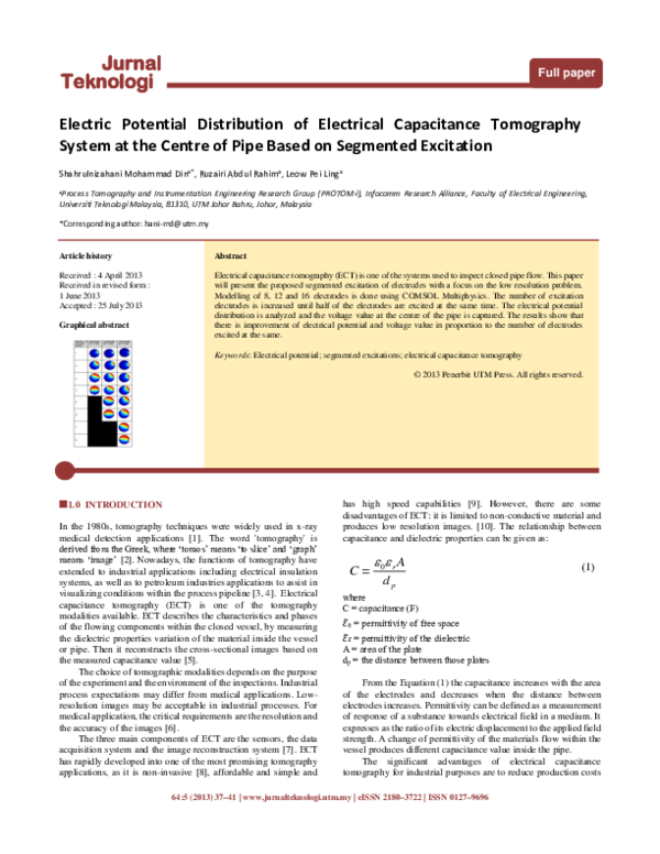 (PDF) Electric Potential Distribution of Electrical Capacitance ...