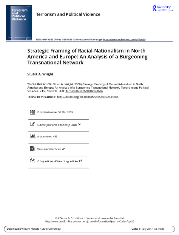 (PDF) Strategic Framing of Racial-Nationalism in North America and ...
