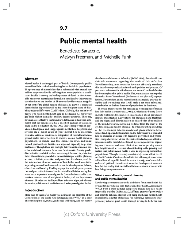(PDF) Public Mental Health