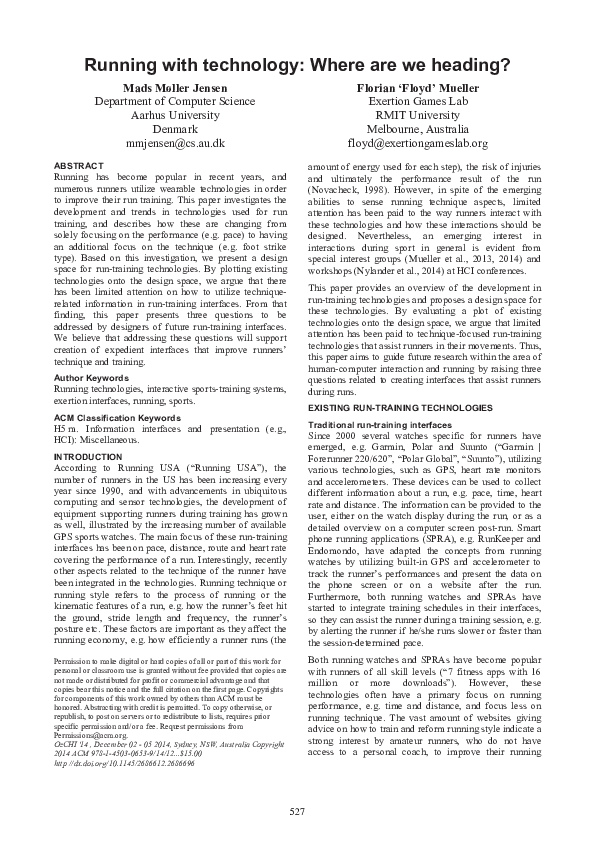 (PDF) Running with technology