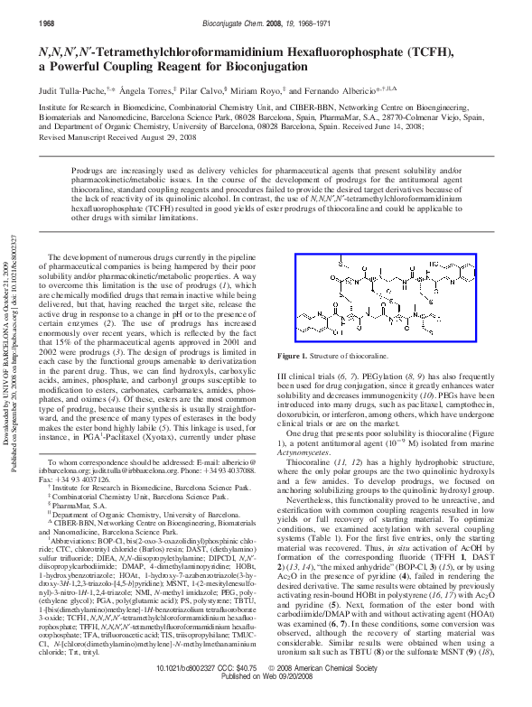 (PDF) N,N,N′,N′ -Tetramethylchloroformamidinium Hexafluorophosphate ...