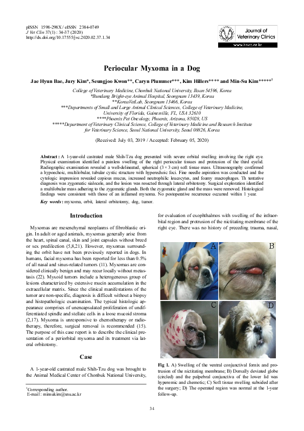 (PDF) Periocular Myxoma in a Dog