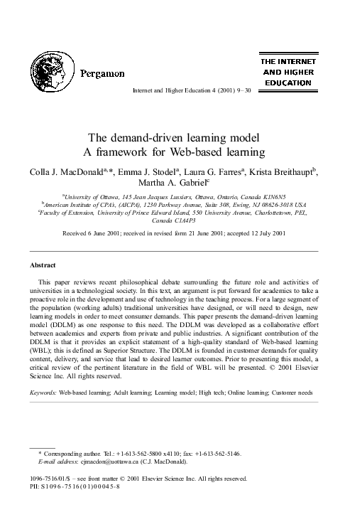(PDF) The demand-driven learning model