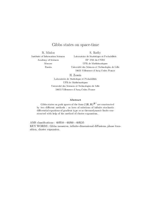 (PDF) Gibbs States on Space-time
