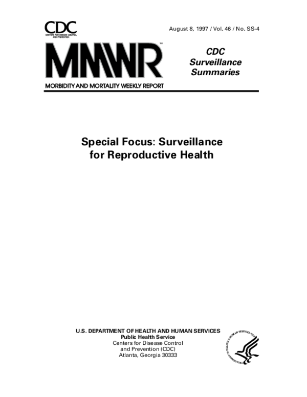 (PDF) Special Focus : Surveillance for Reproductive Health | alison ...