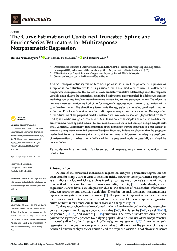Pdf The Curve Estimation Of Combined Truncated Spline And Fourier