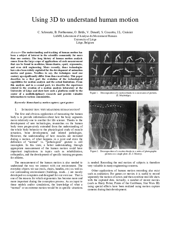 (PDF) Using 3D to understand human motion