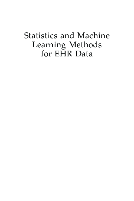 (PDF) Statistics and Machine Learning Methods for EHR Data