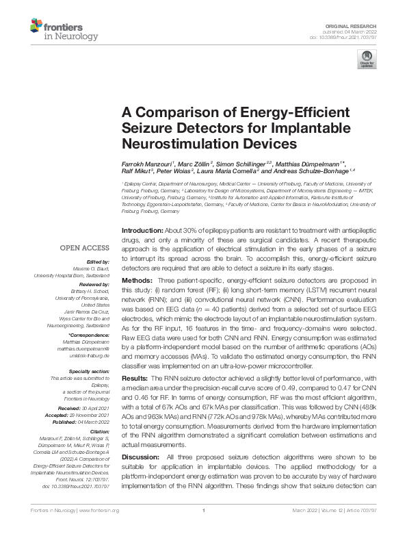 (PDF) A Comparison of Energy-Efficient Seizure Detectors for ...