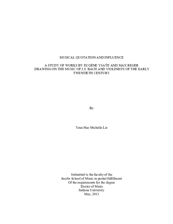 (PDF) Musical quotation and influence : a study of works by Eugène ...
