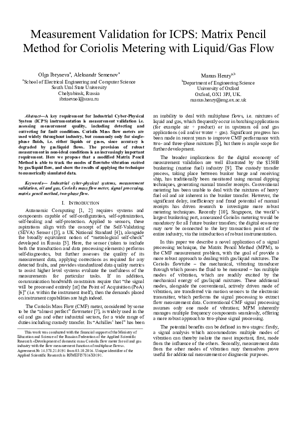 (PDF) Measurement validation for ICPS: Matrix pencil method for ...