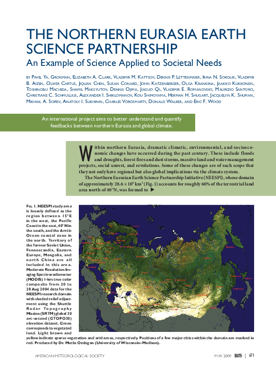 (PDF) The Northern Eurasia Earth Science Partnership: An Example of ...