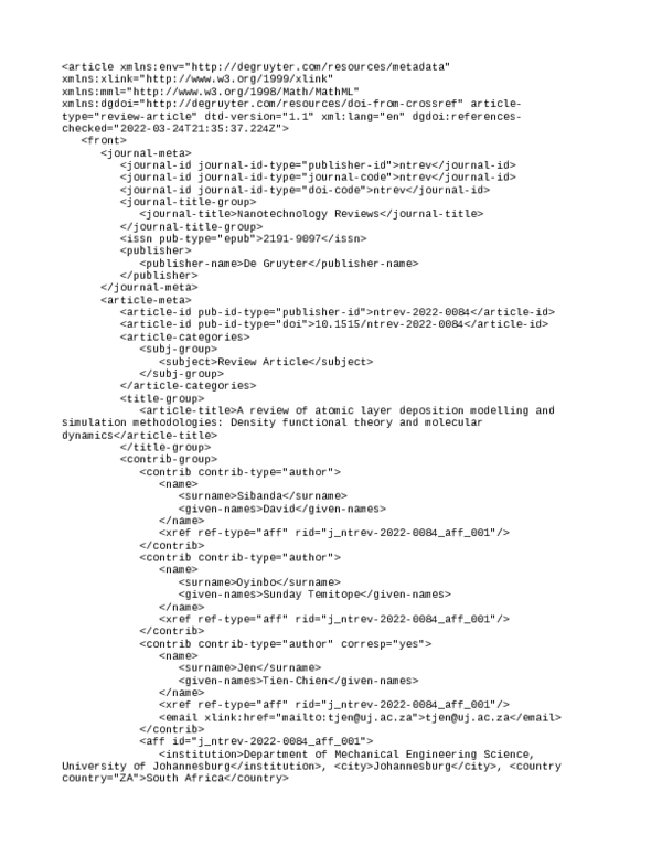 A review of atomic layer deposition modelling and simulation methodologies: Density functional ...