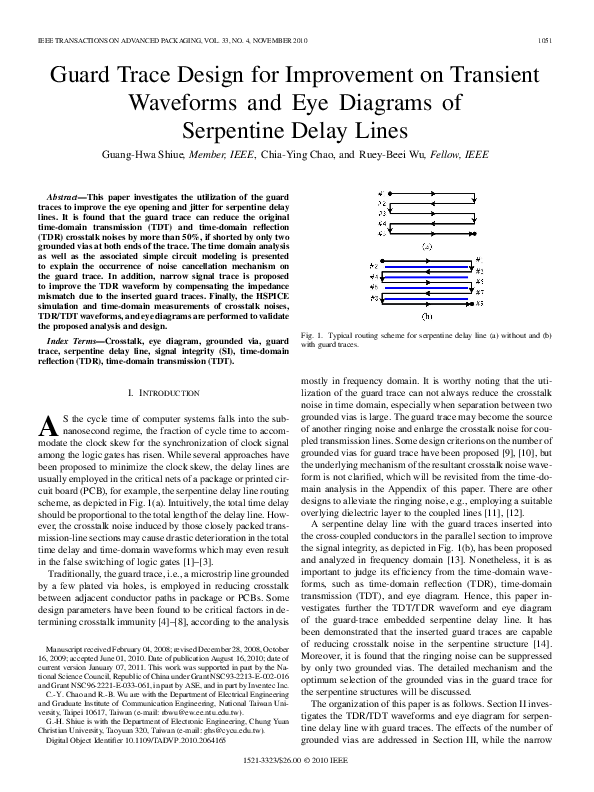 (PDF) Guard Trace Design for Improvement on Transient Waveforms and Eye ...
