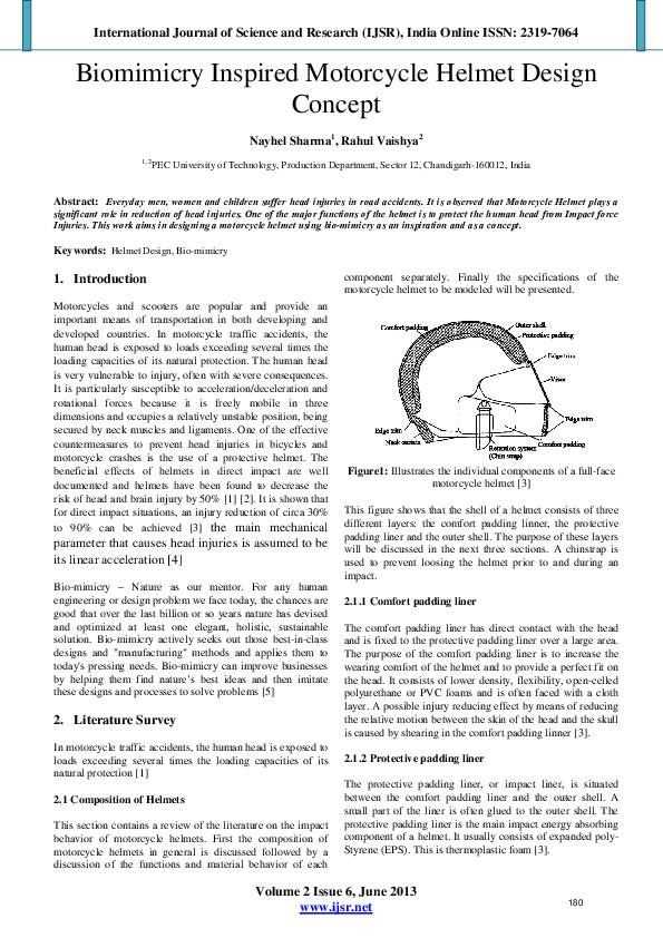 (PDF) Biomimicry Inspired Motorcycle Helmet Design Concept