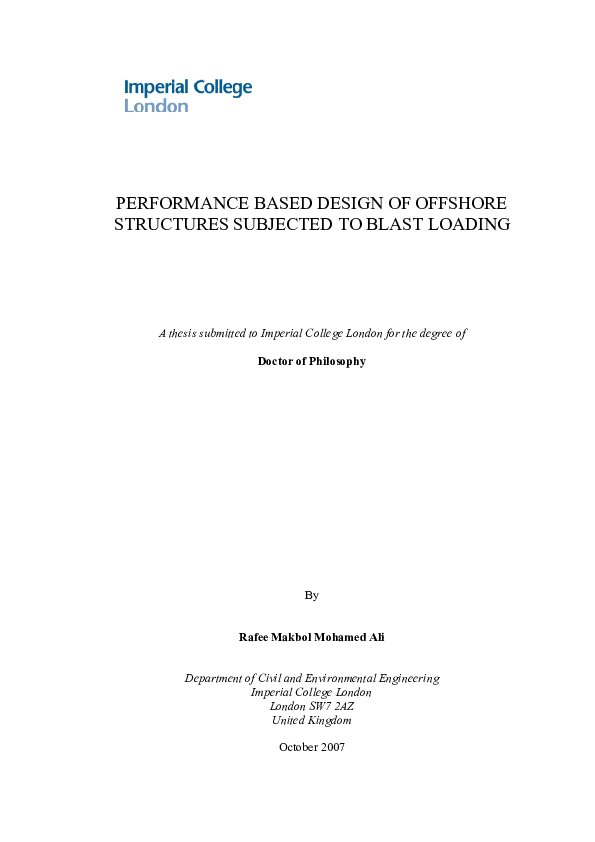 (PDF) Performance based design of offshore topside structures subjected ...