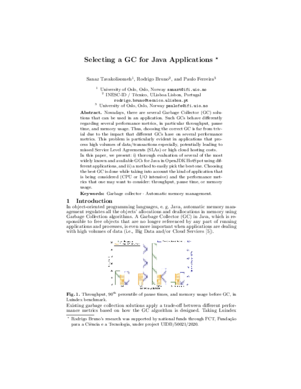 (PDF) Selecting a GC for Java Applications