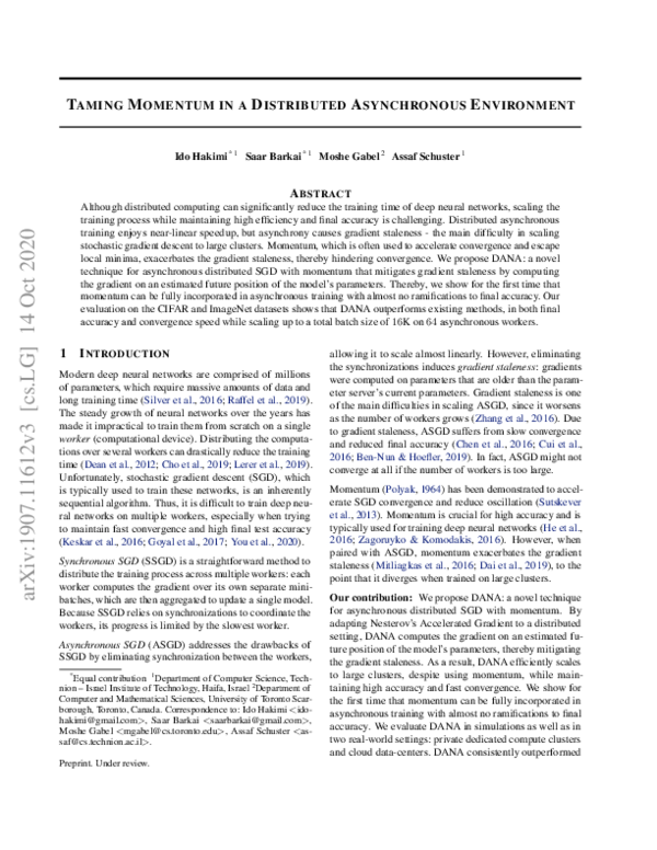 (PDF) Taming Momentum in a Distributed Asynchronous Environment