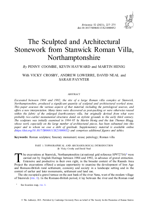 (PDF) The Sculpted and Architectural Stonework from Stanwick Roman ...
