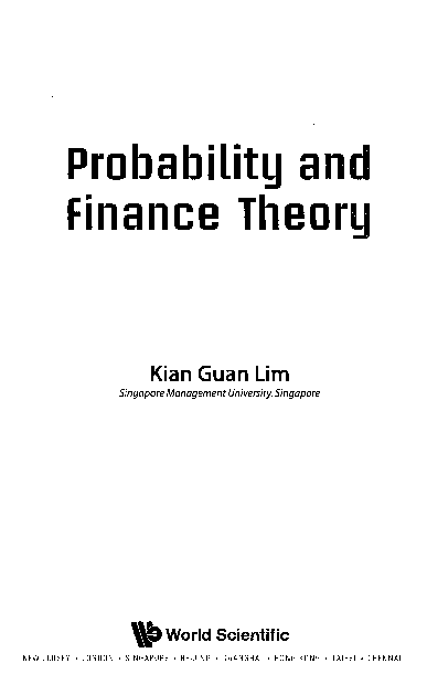 (PDF) Probability and Finance Theory