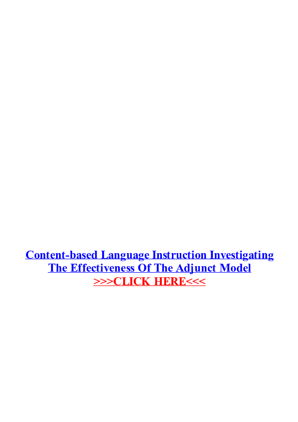 (PDF) Content-Based Language Instruction: Investigating the ...