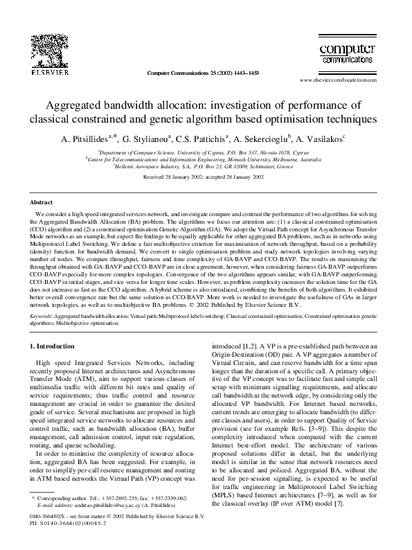 (PDF) Aggregated bandwidth allocation: investigation of performance of classical constrained and ...