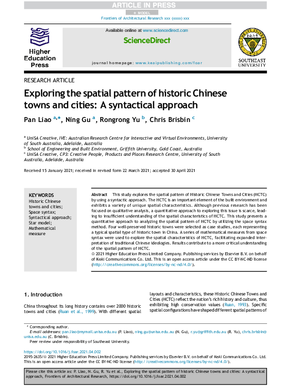 (PDF) Exploring the spatial pattern of historic Chinese towns and ...