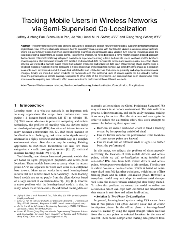 (PDF) Tracking Mobile Users in Wireless Networks via Semi-Supervised ...