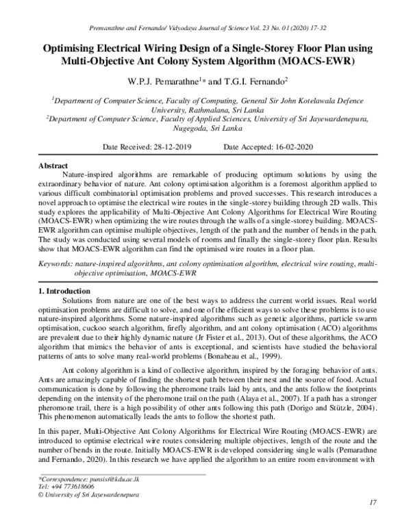 (PDF) Optimising Electrical Wiring Design of a Single-Storey Floor Plan ...