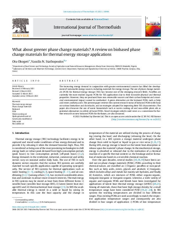 (PDF) What about greener phase change materials? A review on biobased ...
