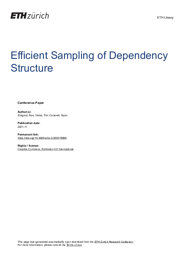 Pdf Efficient Sampling Of Dependency Structure Tim Vieira