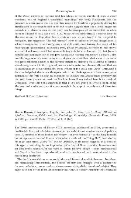 (PDF) Henry VIII and his Afterlives: Literature, Politics and Art ...