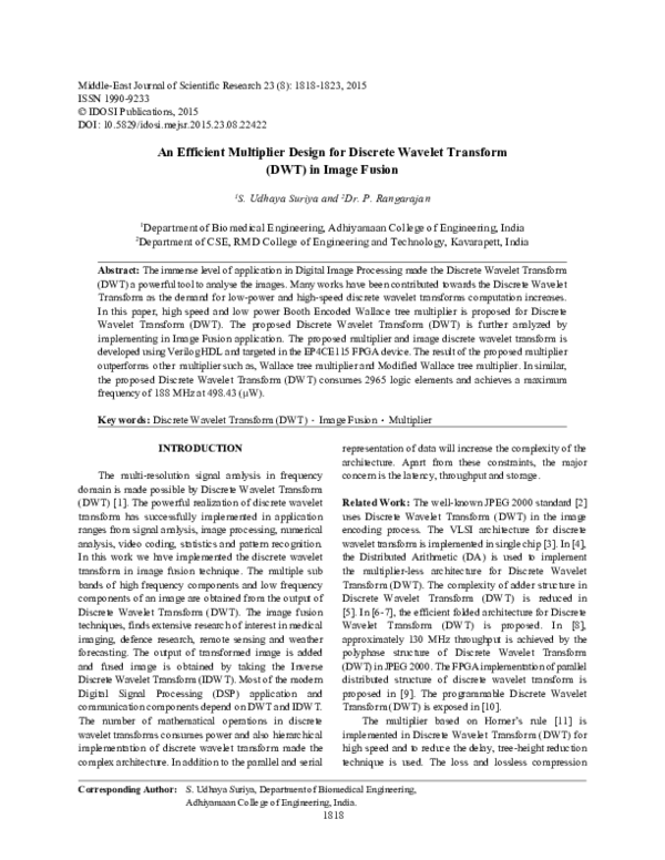 (PDF) An efficient image compression technique using discrete wavelet transform (DWT)
