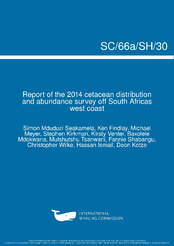 (PDF) West Coast Cetacean Distribution and Abundance Survey on the RV ...