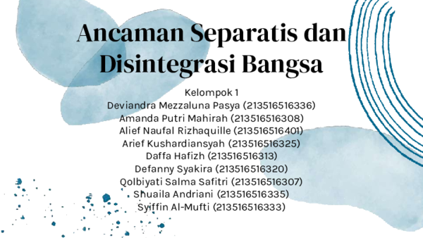 (PDF) KELOMPOK 1 Gerakan Separatis dan Disintegrasi Bangsa