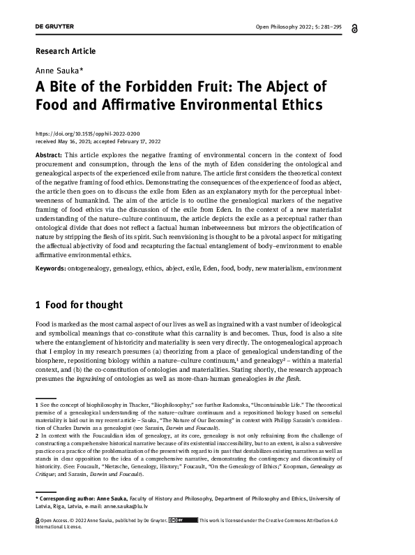 (PDF) A Bite of the Forbidden Fruit: The Abject of Food and Affirmative ...