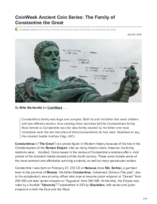 (PDF) The Family of Constantine the Great