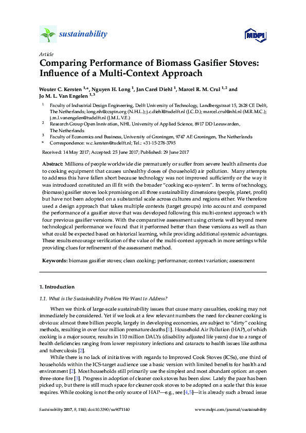 (PDF) Comparing Performance of Biomass Gasifier Stoves: Influence of a ...